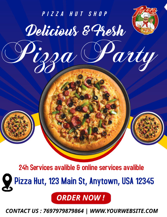 pizza party flyer Template | PosterMyWall