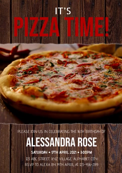 Pizza Party Invitation Template | PosterMyWall