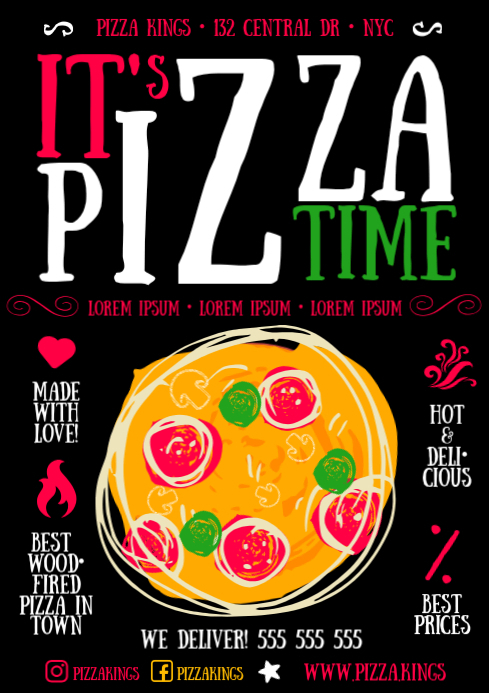 PIZZA POSTER Template | PosterMyWall