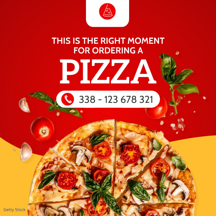 pizza restaurant advertisement square (1) Template | PosterMyWall