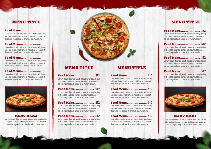 Pizza Restaurant Bifold Menu Design Template | PosterMyWall