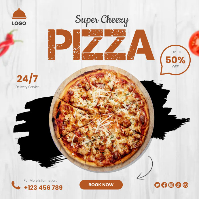 Pizza Restaurant Menu Flyer Poster Templat | PosterMyWall