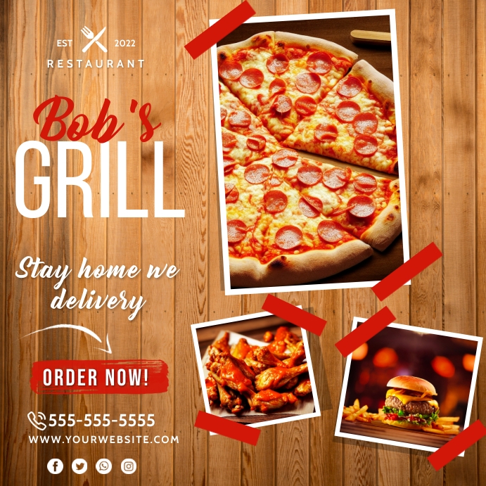 Pizza Restaurant Promotion Flyer ig template | PosterMyWall