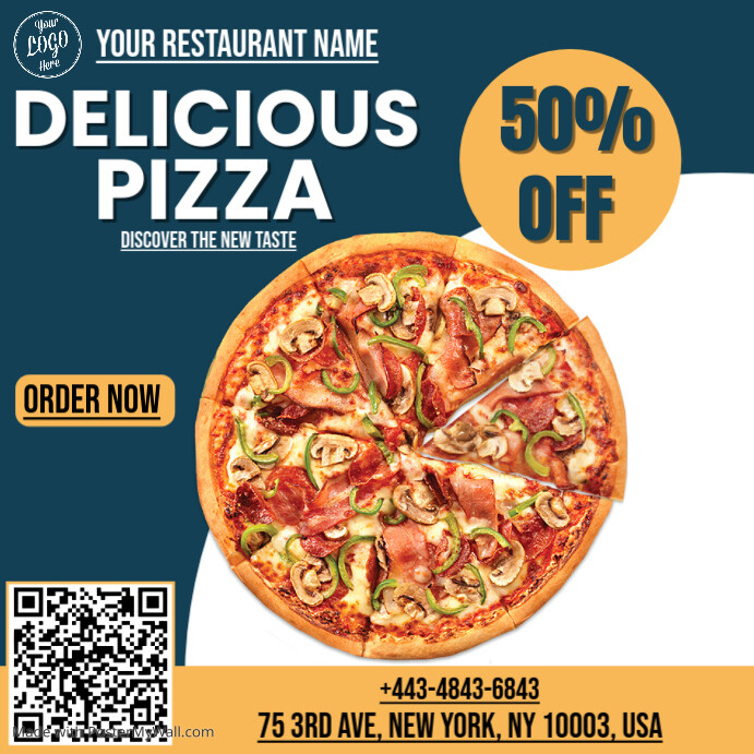 Pizza sale 50% Template | PosterMyWall