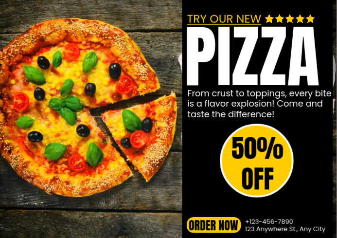 Pizza sale 50% off Template | PosterMyWall
