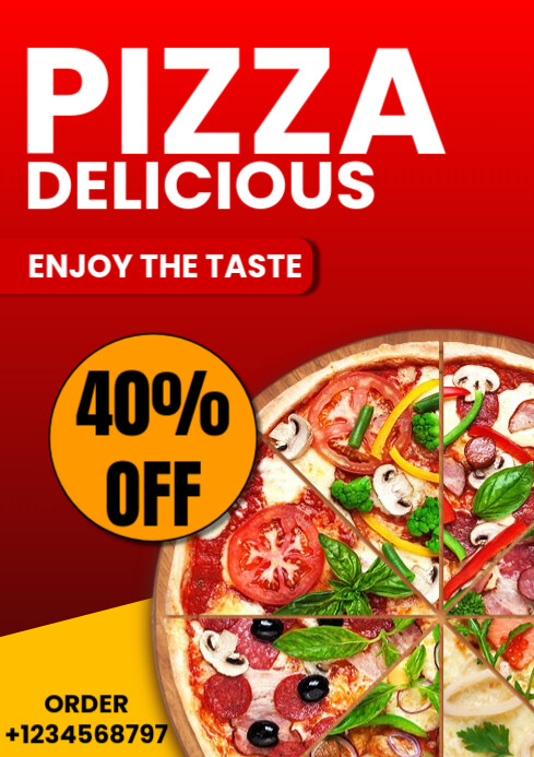 Pizza sale special discount offer ad template | PosterMyWall