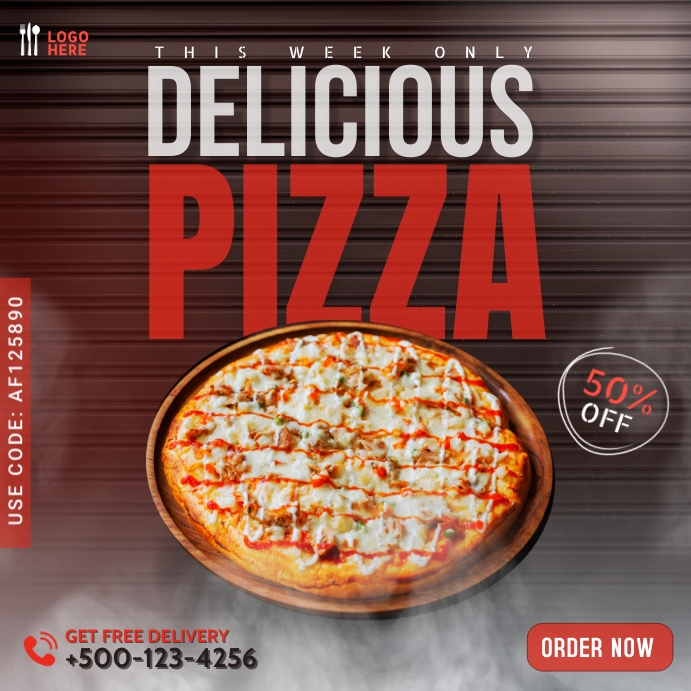 Pizza Social Media Post Design Template | PosterMyWall