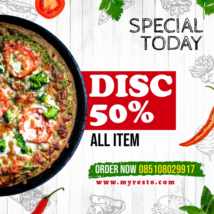 Pizza Special Discount Card Instagram Post Template | PosterMyWall