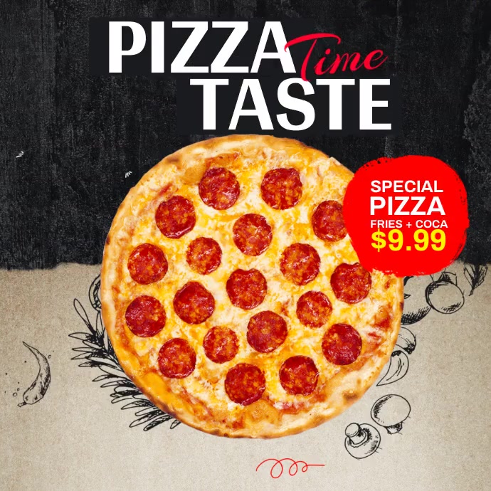 Copy of pizza time post | PosterMyWall