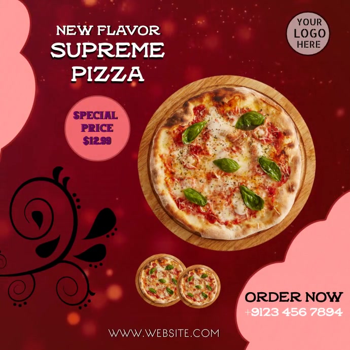 Pizza Video 1:1 SquareTemplate | PosterMyWall