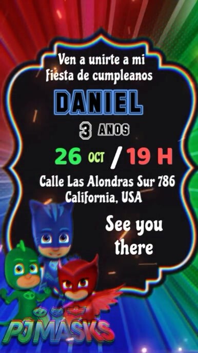 Pj masks birthday party invitation Template | PosterMyWall