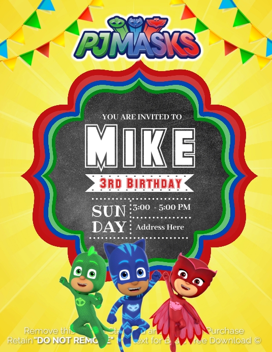 PJ Masks Template | PosterMyWall