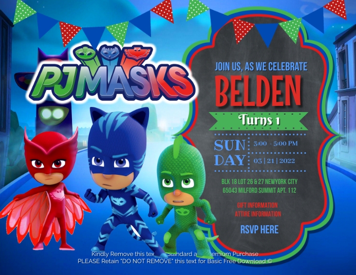 PJ Masks Template | PosterMyWall