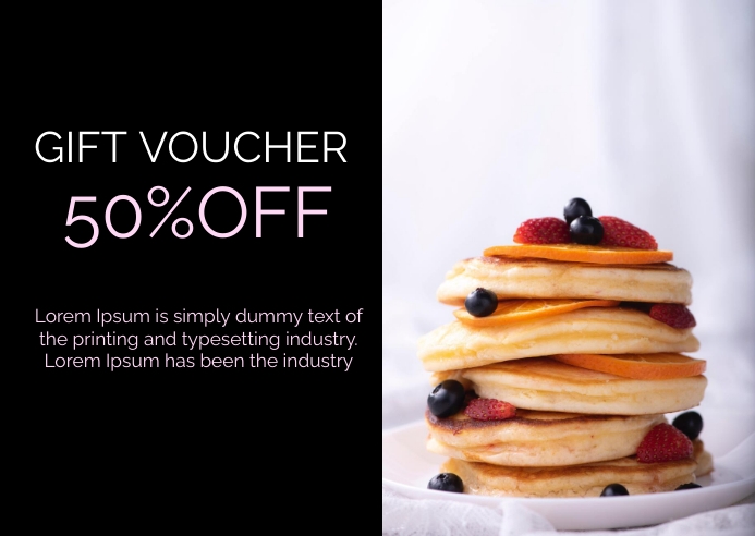 Plain Black Gift Voucher Card 50% Off Template | PosterMyWall