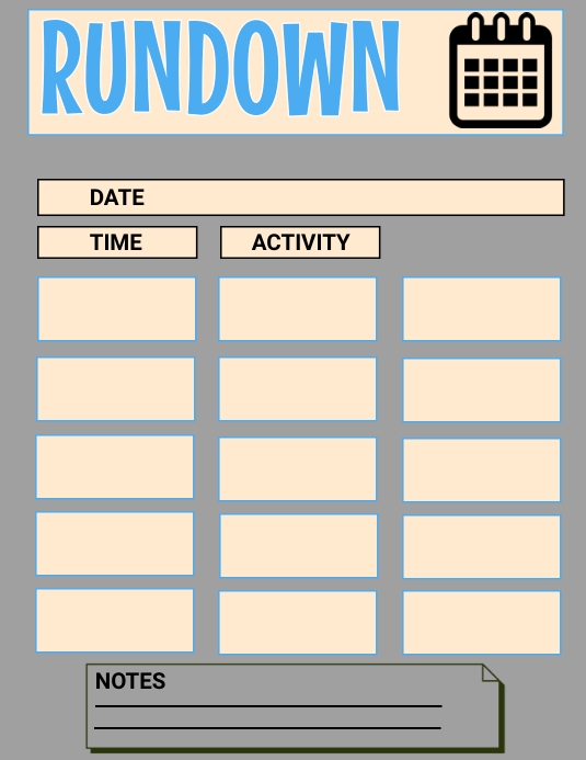 Copy of Planner, Rundown, Schedule Flyer | PosterMyWall