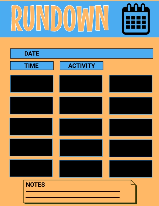 Planner, Rundown, Schedule Flyer Template | PosterMyWall