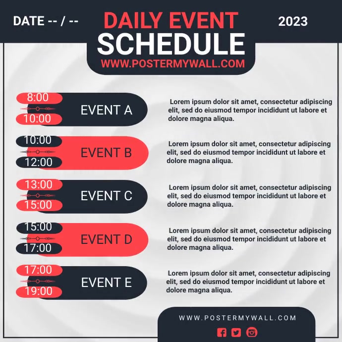 Planner,daily event,schedule post Template | PosterMyWall