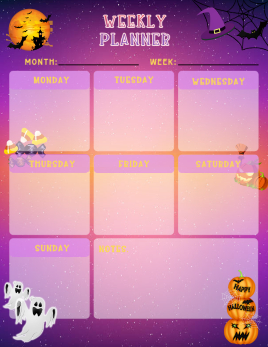 PLANNERS HALLOWEEN Template | PosterMyWall