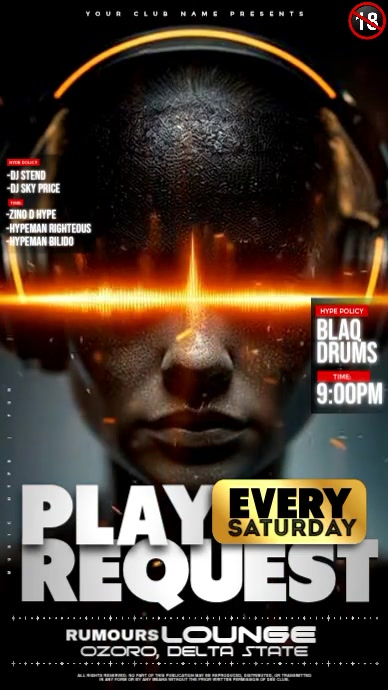 Play Loud Neon Drum Night Template | PosterMyWall