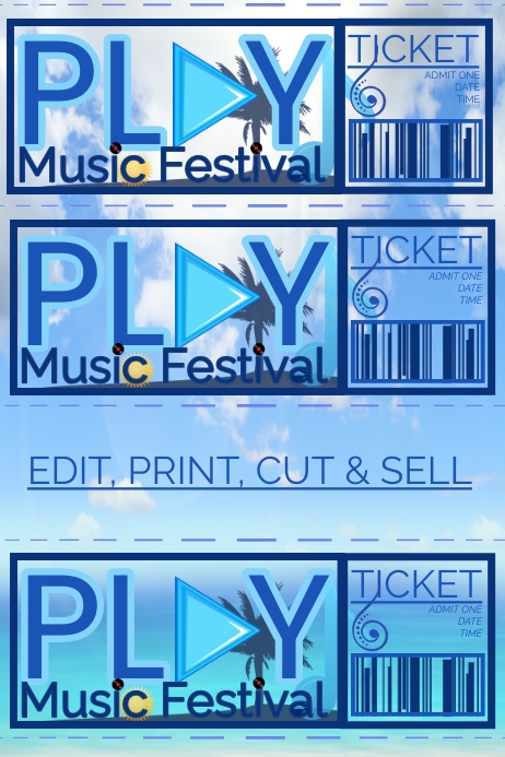 PLAY Music Festival TICKETS Template | PosterMyWall