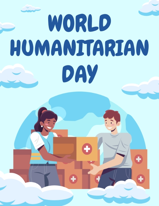 Copy of Playful Illustrative World Humanitarian Day | PosterMyWall