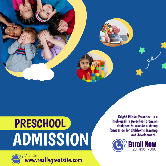 Copy of Playful Preschool Admission | PosterMyWall