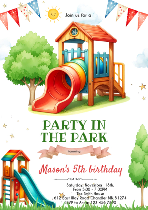 Plantilla de Playground birthday party theme invitation | PosterMyWall