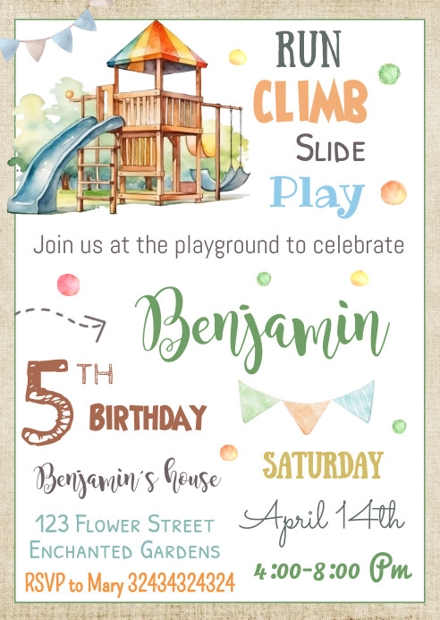 Playground Invitation Template | PosterMyWall