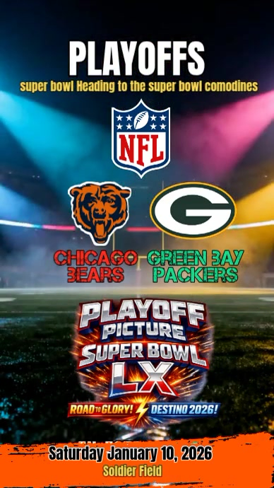Modèle playoff chicago bears vs green bay packers | PosterMyWall