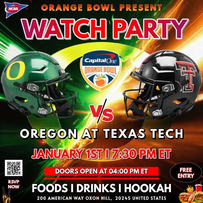 Playoff Quarterfinal At The Orange Bowl: Oregon Vs. Texas Tech Watch ...