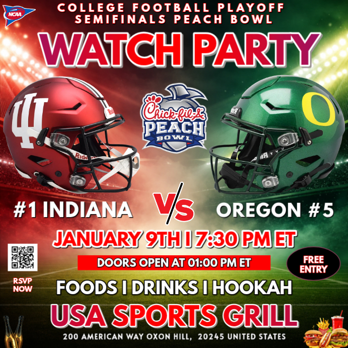 Playoff Semifinal At The Peach Bowl: Oregon Vs. Indiana Watch Party ...
