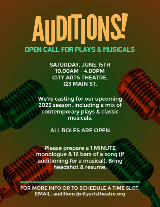 Copy of Plays & Musicals Auditions | PosterMyWall