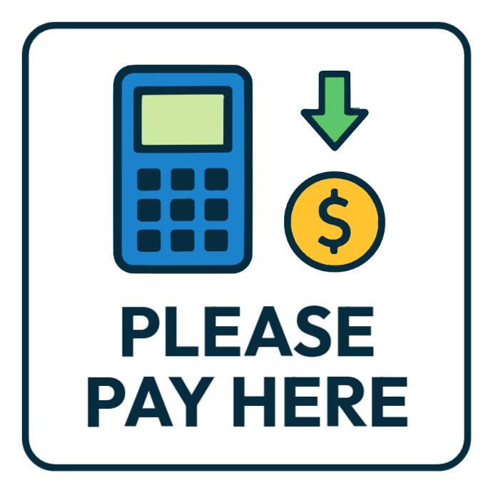 Plantilla de Please pay here at cashier receipt accounting accountant ...