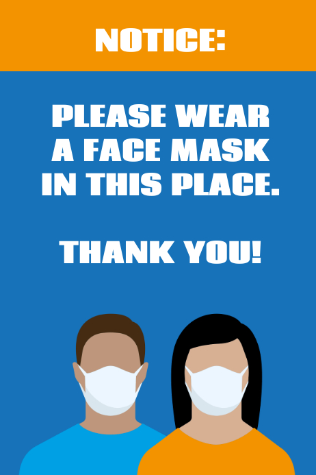 Please wear a face mask sign poster Template | PosterMyWall