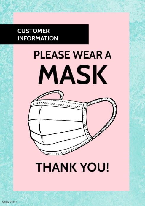 Please wear a mask Customer information din Template | PosterMyWall