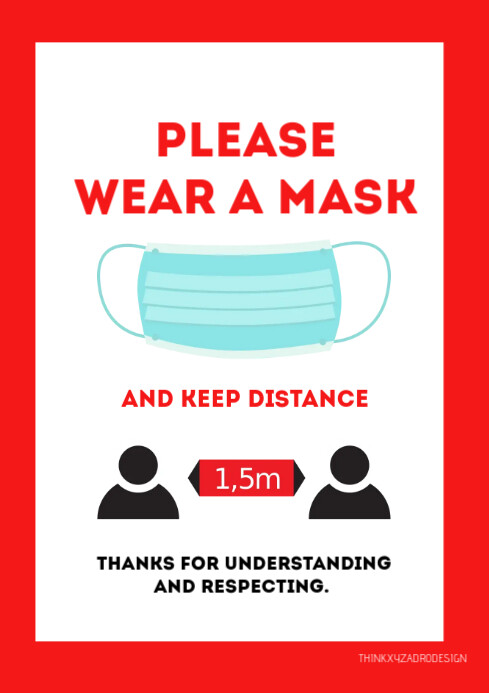 Please wear a mask Poster sign information Template | PosterMyWall