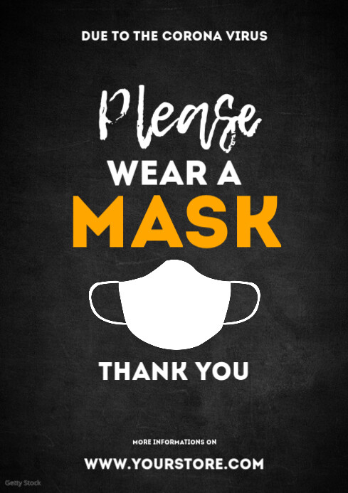 Please wear a mask sign door poster template | PosterMyWall
