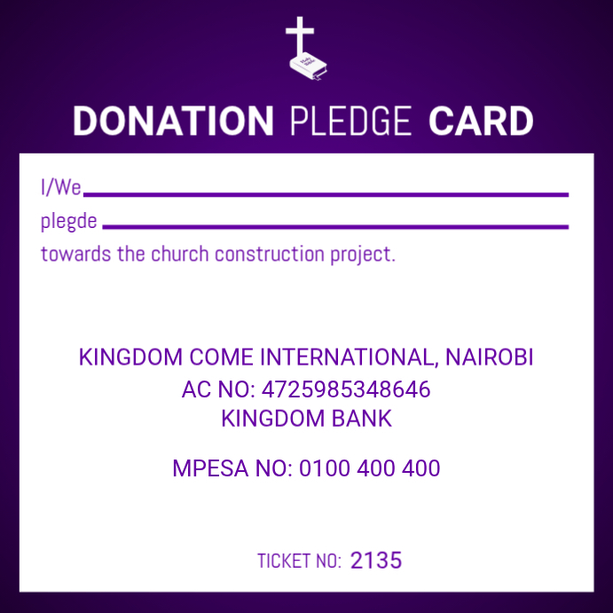 Donation Pledge Card Template | PosterMyWall