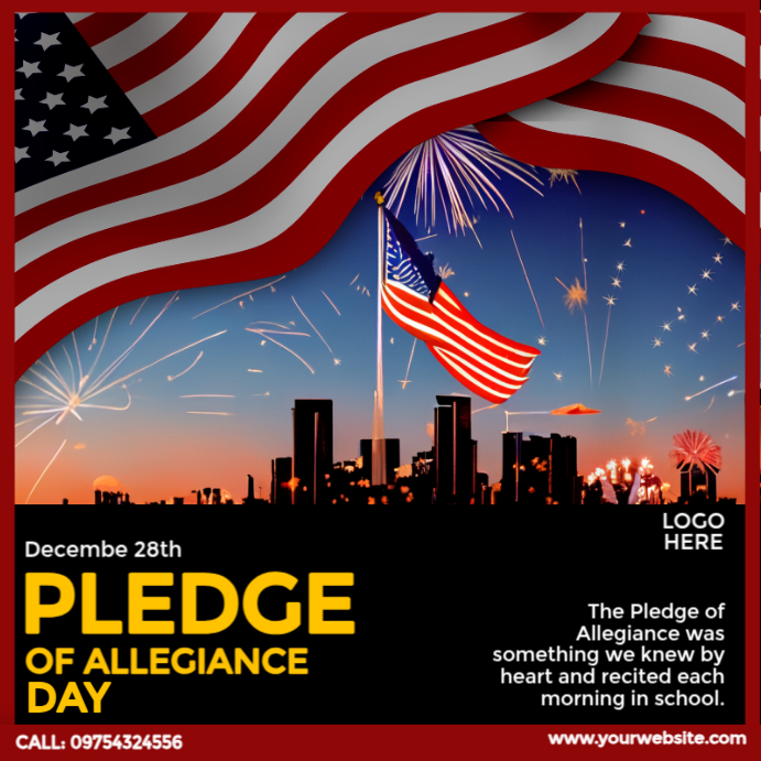 Pledge of Allegiance Day Template | PosterMyWall