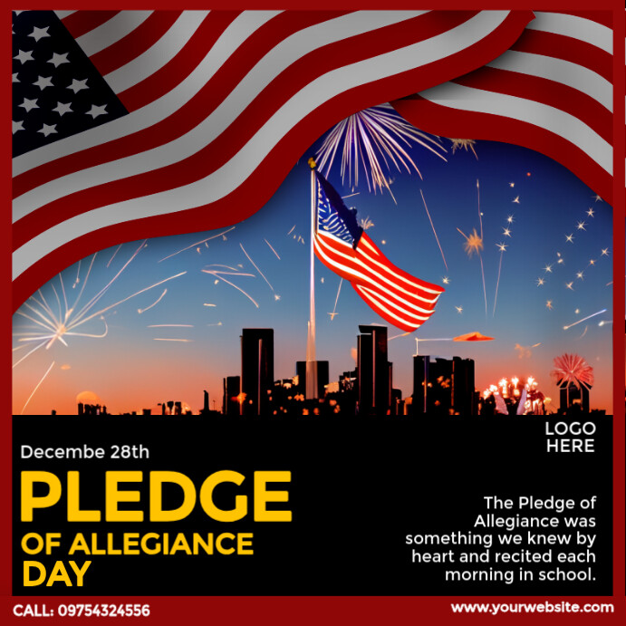 Copy of Pledge of Allegiance Day | PosterMyWall