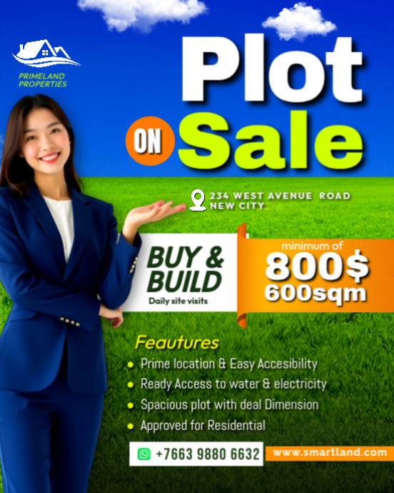 Plantilla de Plot for sale land acreage on sell real estate company ...