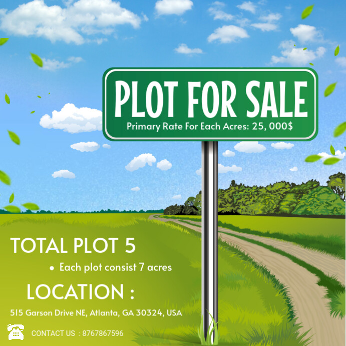 Copy of Plots land on sale advertisement promotion online social media ...