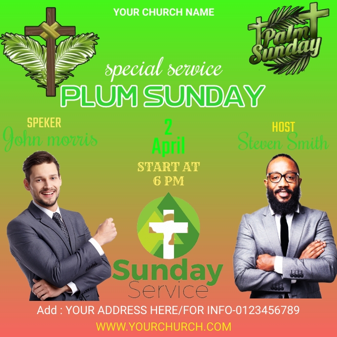 Copy of PLUM SUNDAY SERVICE | PosterMyWall