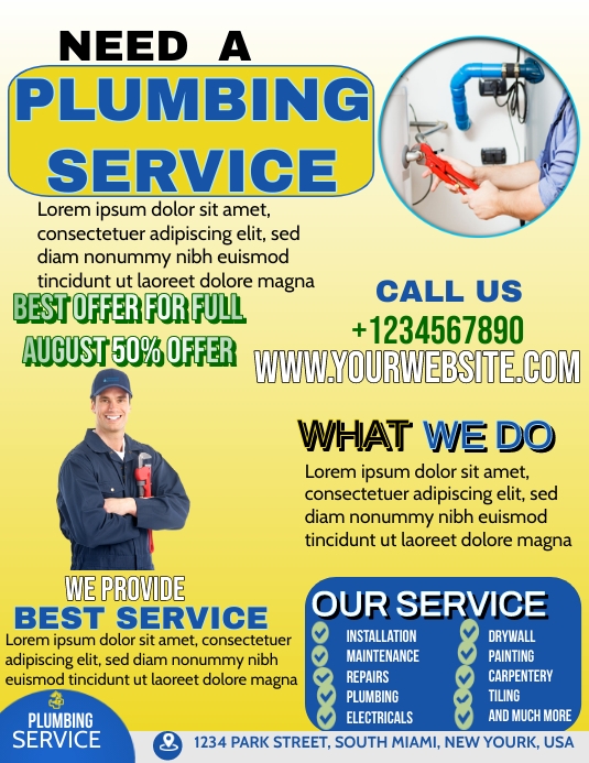 Plumber service Templat | PosterMyWall