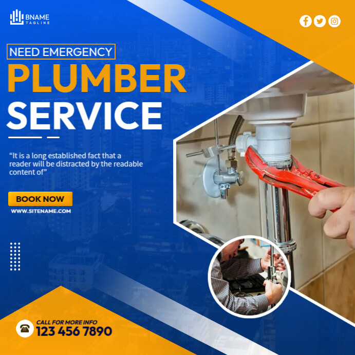 Plumber Service Template | PosterMyWall