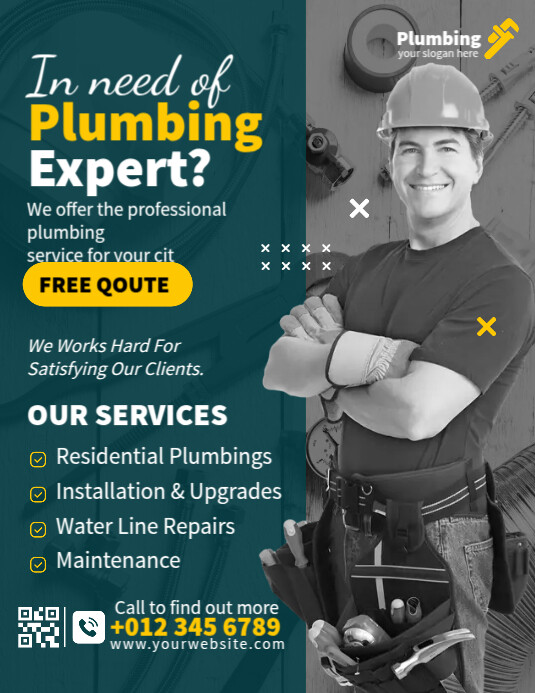 Professional Plumber Ads Template | PosterMyWall