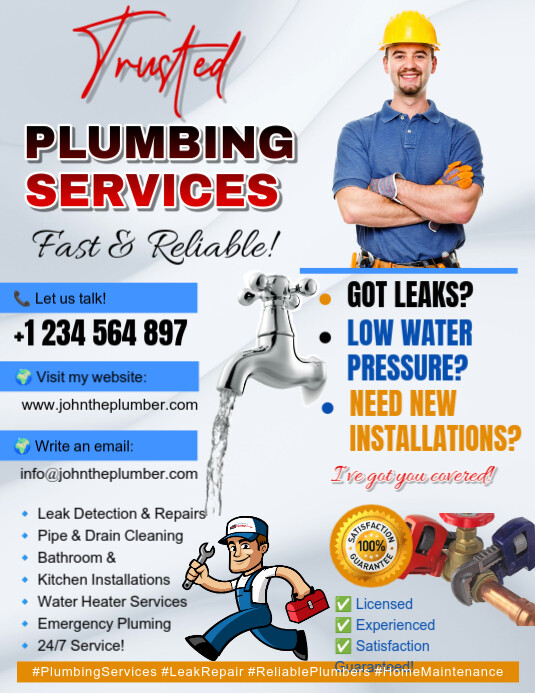 Plumbers Professional Serviecs ad Template | PosterMyWall