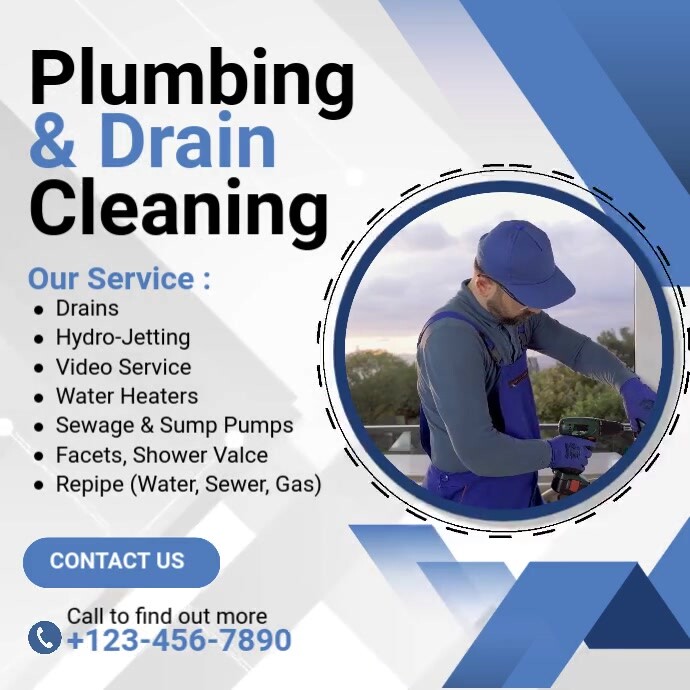 Copy of Plumbing & Drain Cleaning | PosterMyWall