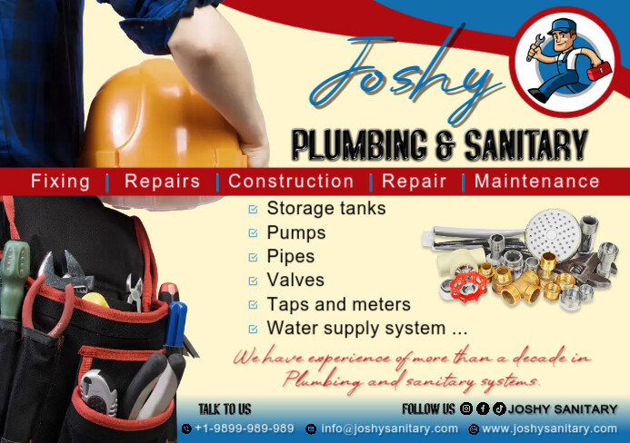 Plumbing and Sanitary Repair & Maintenance ad Template | PosterMyWall