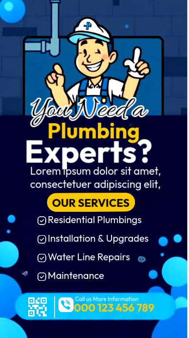Plumbing Experts Blue Design Template | PosterMyWall